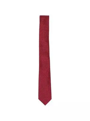 TOM FORD Silk Jacquard Clover Tie Red