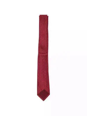 TOM FORD Silk Jacquard Clover Tie - Red