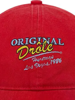 Drole De Monsieur Original Drole Logo-embroidered Baseball Cap - Red