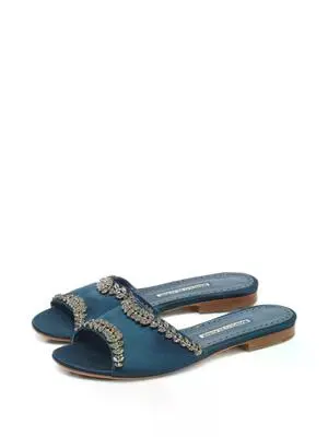 Manolo Blahnik Martamod Crystal-embellished Slides
