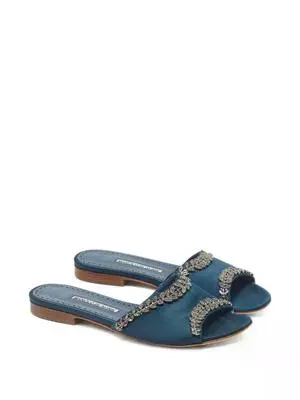 Manolo Blahnik Martamod Crystal-embellished Slides