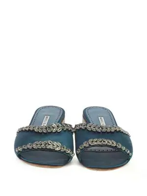 Manolo Blahnik Martamod Crystal-embellished Slides