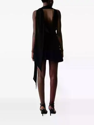 NEVER FULLY DRESSED Cowl-neck Ruffled Dress