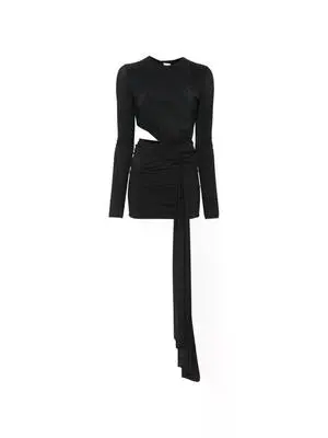 AMAZUIN Cut-out Draped-detail Mini Dress - Black