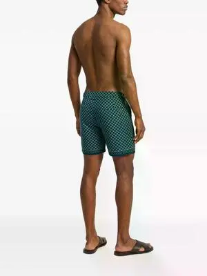 Orlebar Brown Bulldog Tessoro Border-print Swim Shorts - Green