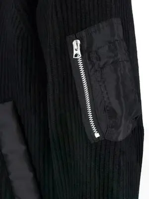 Sacai Ribbed-knit Panelled Jacket