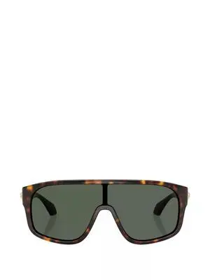 Versace Medusa Plaque Rectangle-frame Sunglasses - Brown