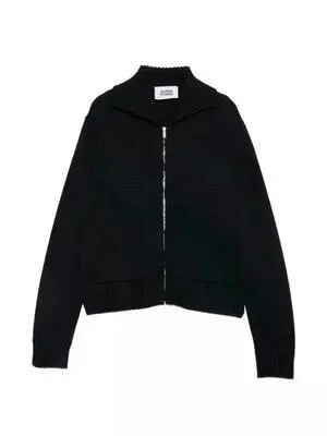 Alpha Studio Zip-up Ribbed-trim Cardigan - Blue
