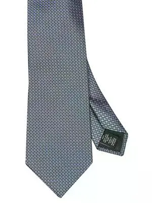 Zegna Geometric-pattern Silk Tie - Blue