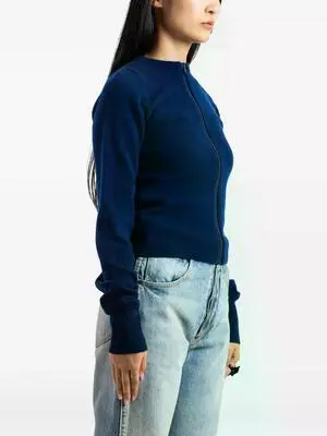 Extreme Cashmere Nª494 Tangerine Zip-up Knit Cardigan