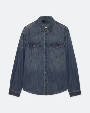 ALLSAINTS Western Denim Shirt - Blue