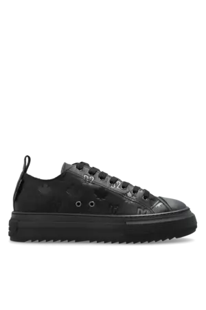 Dsquared2 Leather ‘berlin’ Monogram Sneakers - Black