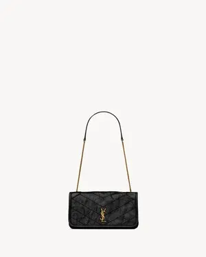 Saint Laurent Niki Chain Pouch In Vintage Leather - Black