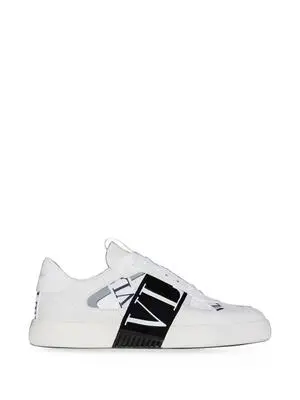 Valentino Garavani Low-top Calfskin Vl7n Sneakers With Bands - White
