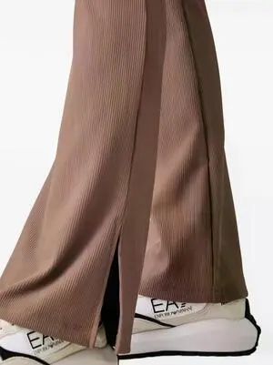 EA7 Ribbed-knit Flared Leggings