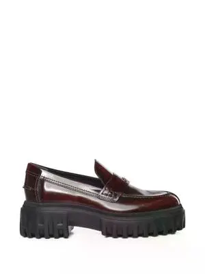 Hogan H700 Chunky-sole Leather Loafers - Red