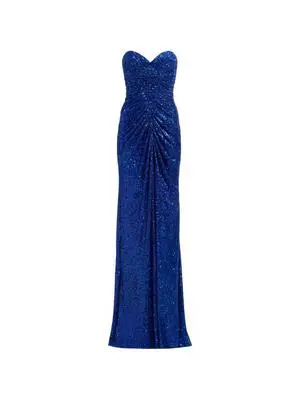Elie Saab Sequin-embellished Draped Maxi Dress