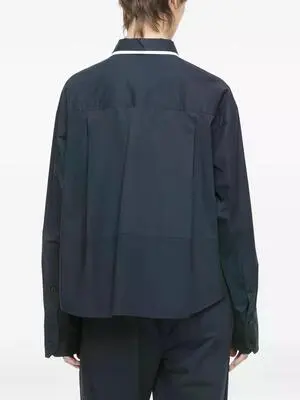 Plan C Contrast-trim Chest-pocket Shirt
