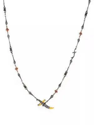 SEVAN BIÇAKÇI Ruby And Black Diamond Dagger Necklace - Gold