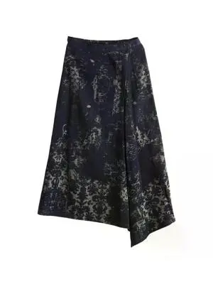 Y’s Damask-print Wrap Maxi Skirt