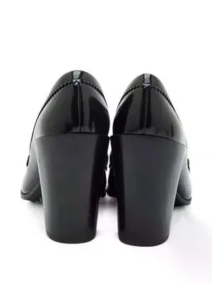 TOD'S Leather Block-heel Loafer Pumps