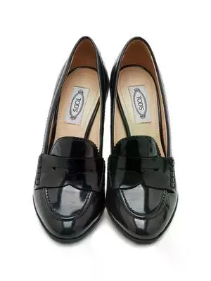 TOD'S Leather Block-heel Loafer Pumps