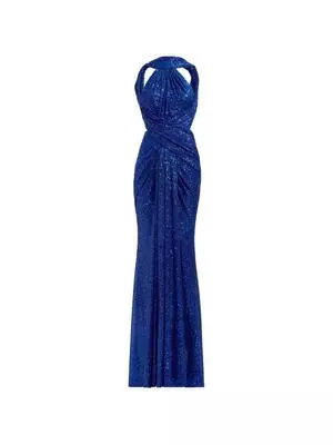 Elie Saab Sequin-embellished Halter-neck Maxi Dress