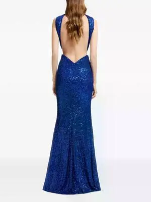 Elie Saab Sequin-embellished Halter-neck Maxi Dress