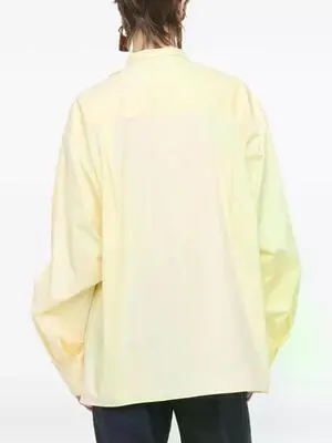 Plan C Asymmetric-fastening Tie-neck Shirt