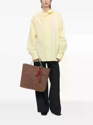 Plan C Asymmetric-fastening Tie-neck Shirt