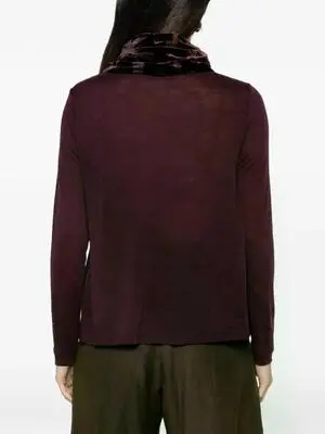 WHYCI Floral-print Velvet-panel Blouse