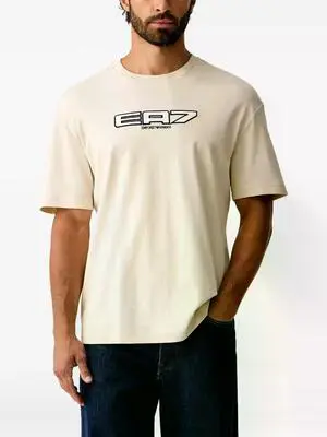 EA7 Logo-print Crew-neck T-shirt - Neutrals