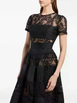 Elie Saab Lace-panelled Midi Dress