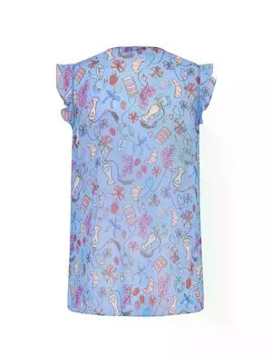 MAISON COMMON Perfume-print Silk Blouse
