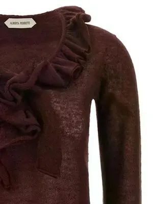 Alberta Ferretti Ruffled Cropped Sweater
