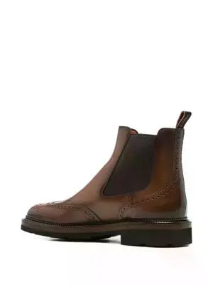 Santoni Brogue-detail Leather Boots