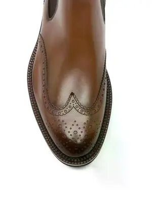 Santoni Brogue-detail Leather Boots