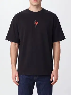 44 LABEL GROUP Cotton T-shirt With Contrasting Graphic Print And Dropped Shoulders