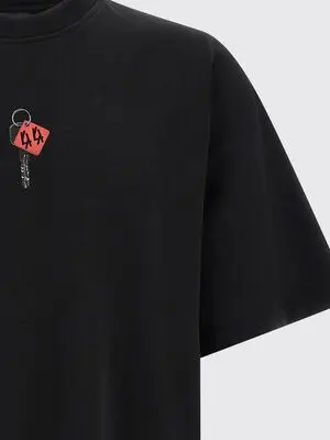 44 LABEL GROUP Cotton T-shirt With Contrasting Graphic Print And Dropped Shoulders