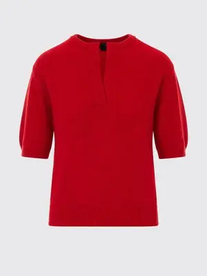 Pinko Wool And Cashmere Crewneck Jumper With Short Puff Sleeves - Red
