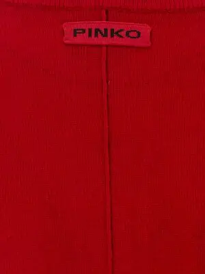 Pinko Wool And Cashmere Crewneck Jumper With Short Puff Sleeves - Red