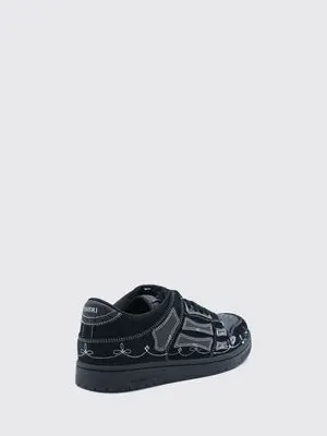 Amiri Skel Top Low Leather Trainers With Contrasting Embroidered Appliqués