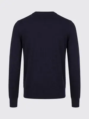 PAOLO PECORA Crewneck Jumper In A Wool And Cashmere Blend With Long Sleeves - Blue