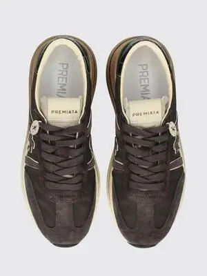 Premiata Bethcoin Suede And Mesh Trainers With Colour-block Design And Platform Sole