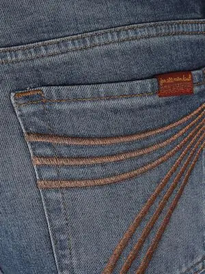 7 For All Mankind Dojo High-waisted Straight Leg Jeans In Cotton Denim