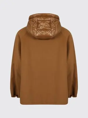Herno Hooded Wool Cloth Short Coat With Nylon Inserts