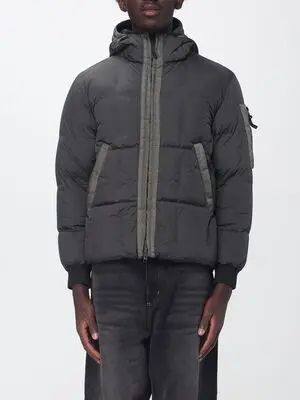 Stone Island Hooded Recycled Nylon Short Down Jacket With Compass Logo