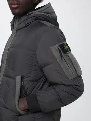 Stone Island Hooded Recycled Nylon Short Down Jacket With Compass Logo