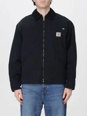 Carhartt Work In Progress Detroit Jacket In Organic Cotton With Velvet Collar - Black