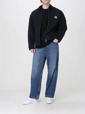 Carhartt Work In Progress Detroit Jacket In Organic Cotton With Velvet Collar - Black